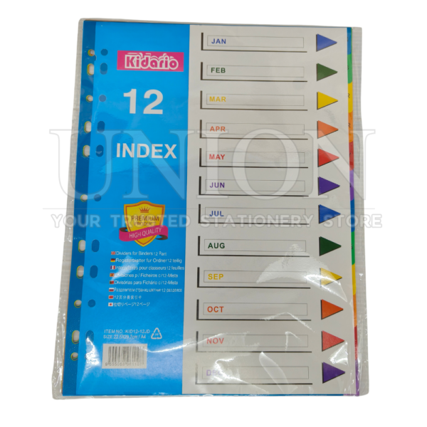 Index Divider 12 Jan-Dec – Union Stationery